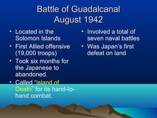 Pacific battles of world war ii | PPT