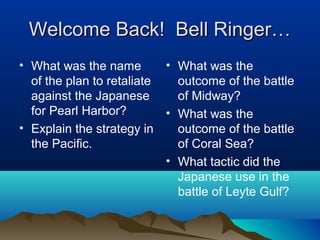 Pacific battles of world war ii | PPT
