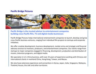 Pacific bridge pictures company overview 2 7-13 | PDF | Asia Travel ...