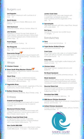 Pacific Coast Lunch Menu | PDF