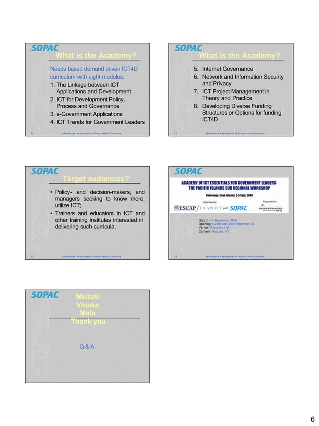 Pac Inet2008 E Readiness Of Forum Island Countries Siaosi Sovaleni | PDF