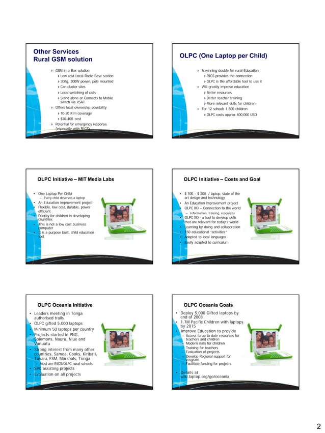 PacINET2008 presentation on RICS and OLPC by Ian Thomson | PDF