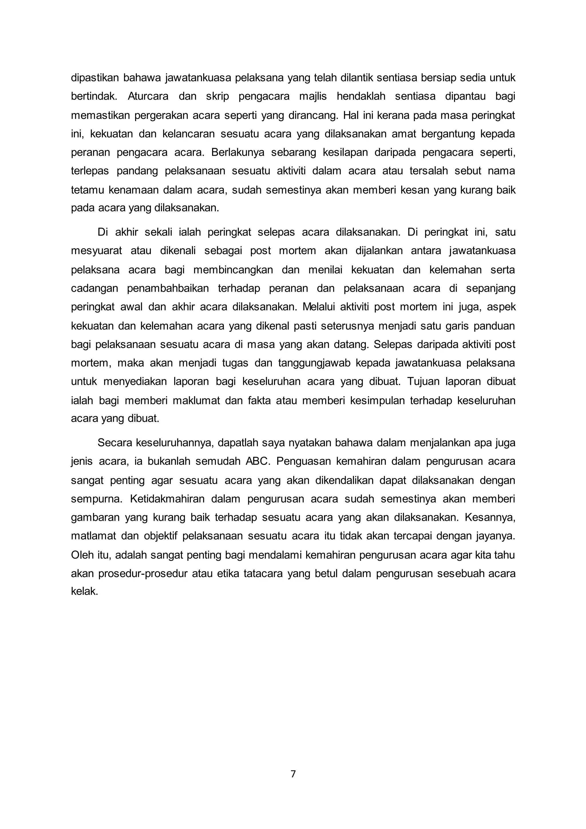 Pack3013 pengurusan acara : PENULISAN AKADEMIK | DOCX