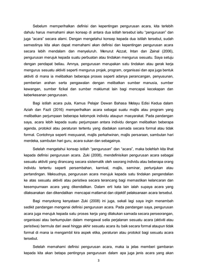Pack3013 pengurusan acara : PENULISAN AKADEMIK | DOCX