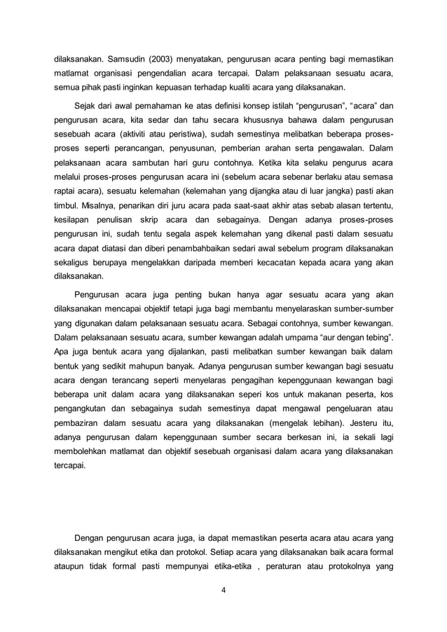 Pack3013 pengurusan acara : PENULISAN AKADEMIK | DOCX
