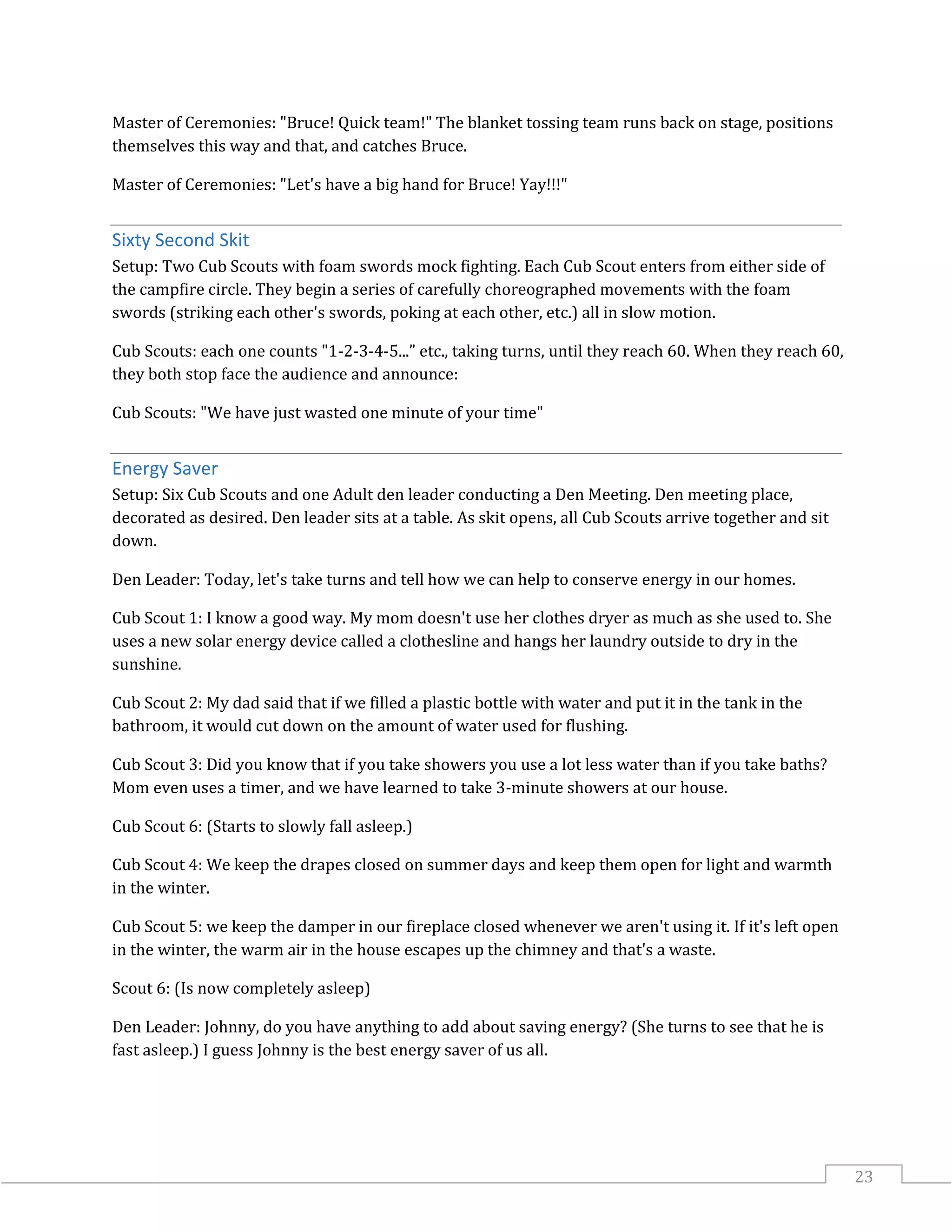 Pack 657 campfire planning guide | PDF