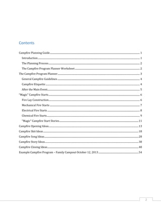 Pack 657 campfire planning guide | PDF