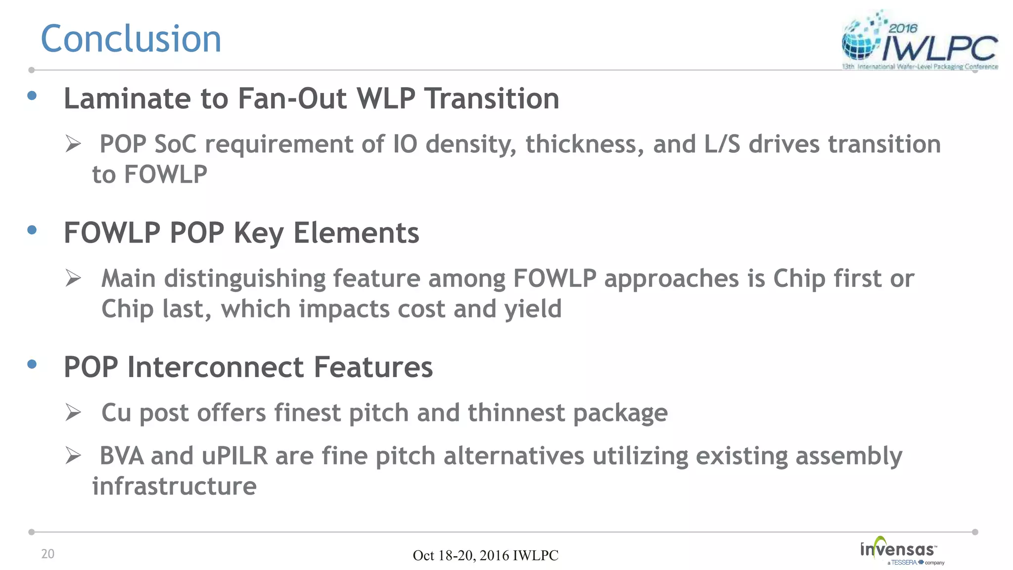 Package on-package interconnect for fan-out wafer level packages | PPTX