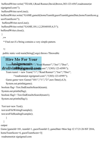 package com.test;public class Team { private String teamId;.pdf
