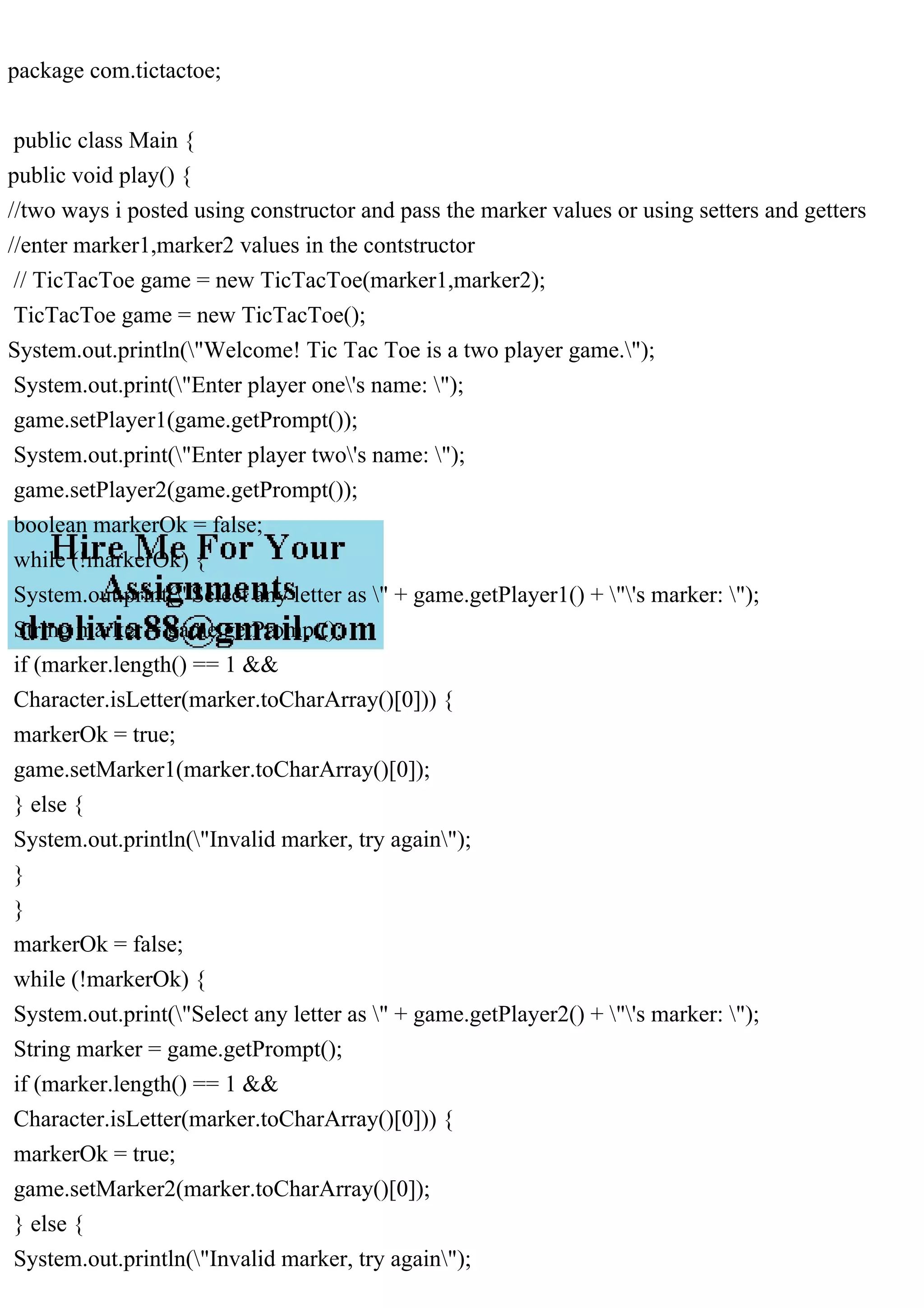 package com.tictactoe; public class Main {public void play() {.pdf