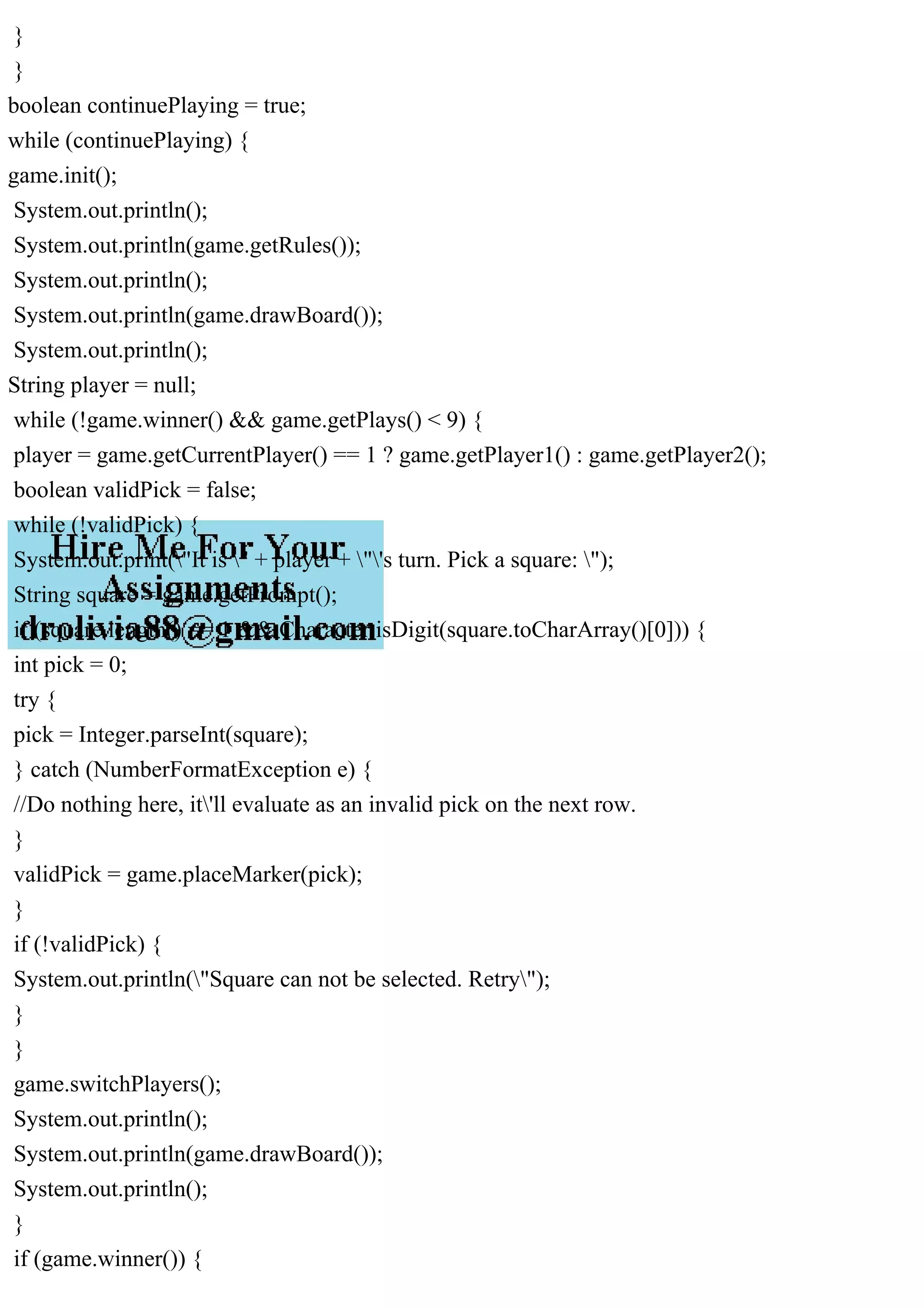 package com.tictactoe; public class Main {public void play() {.pdf