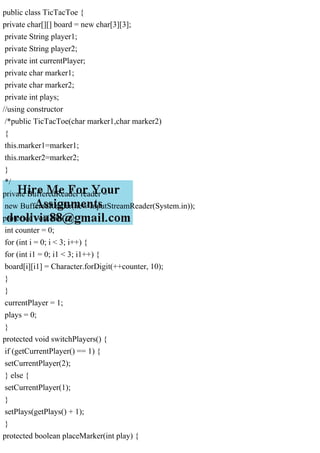 package com.tictactoe; public class Main {public void play() {.pdf | Free Download