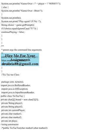 package com.tictactoe; public class Main {public void play() {.pdf
