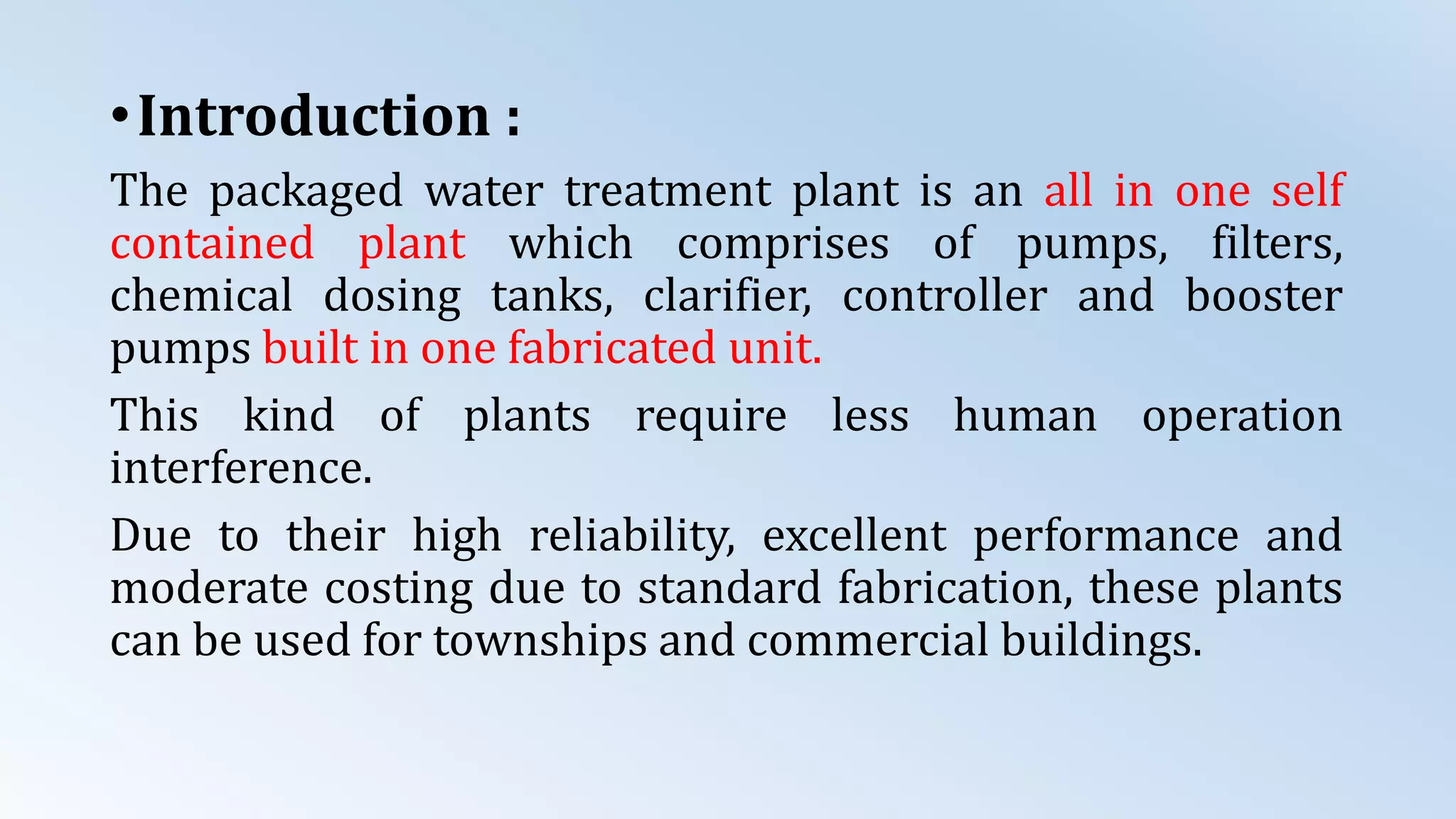 Packaged water treatment plant | PPTX