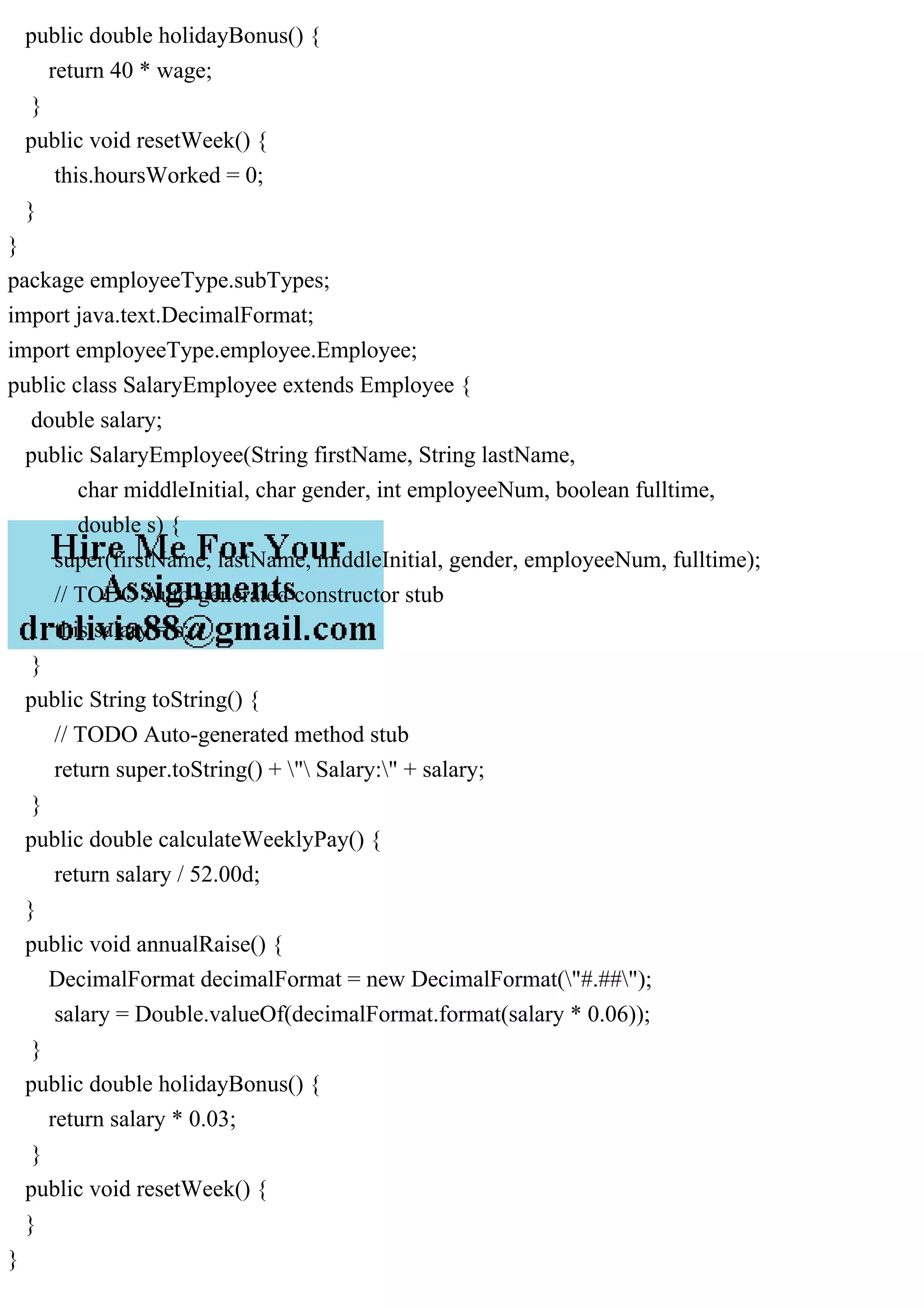 package employeeType.employee;public class Employee { private .pdf