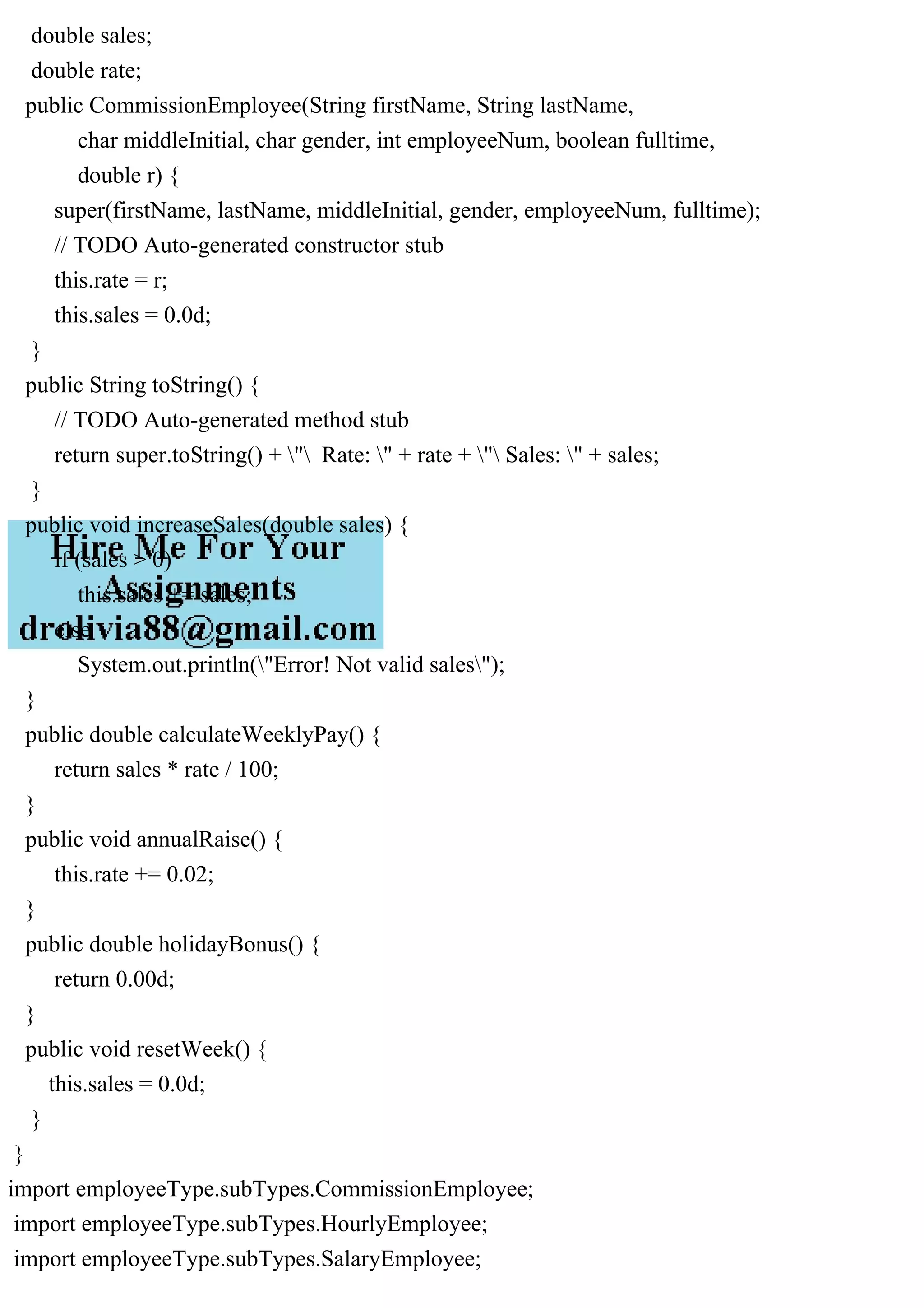 package employeeType.employee;public class Employee { private .pdf