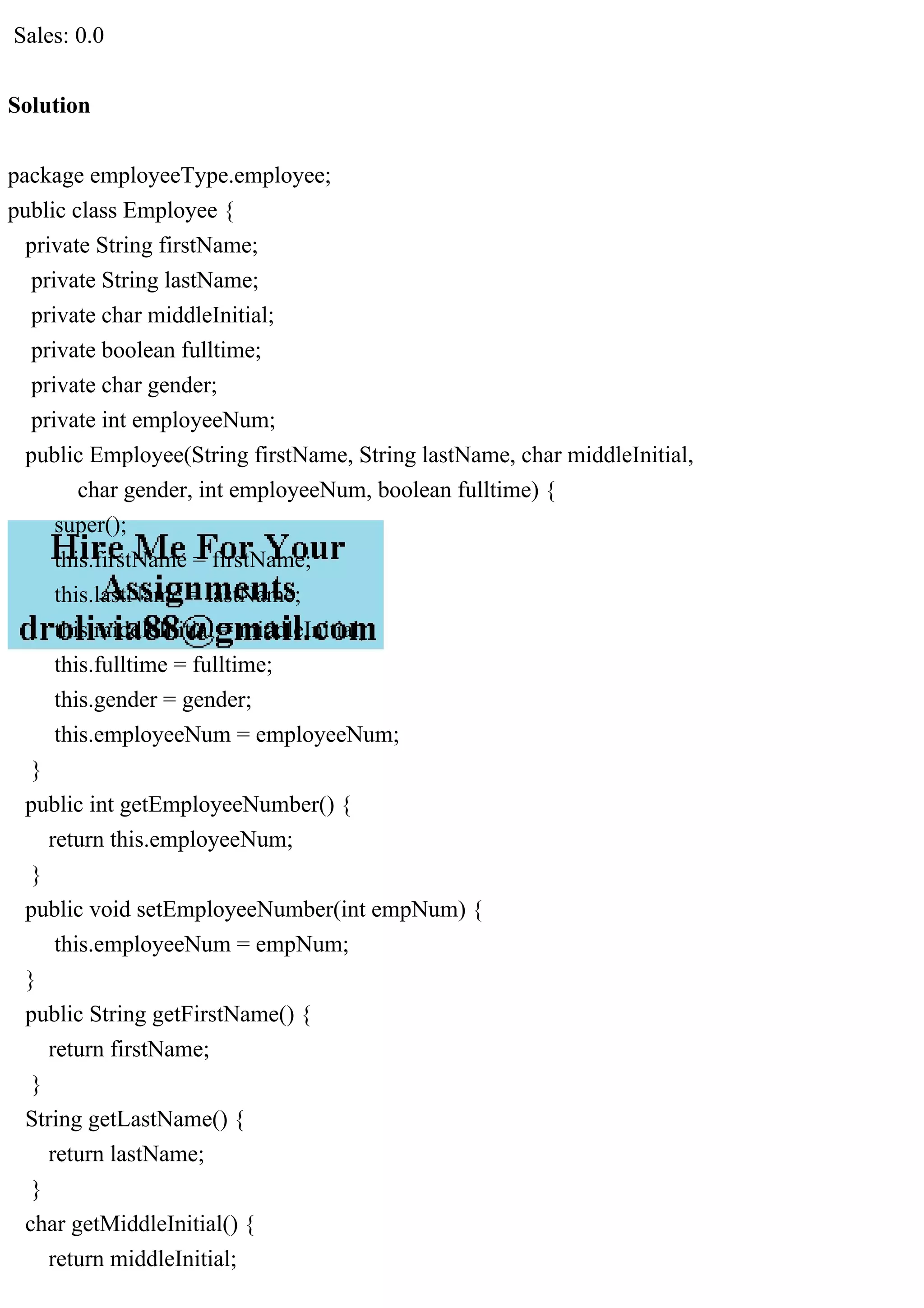 package employeeType.employee;public class Employee { private .pdf