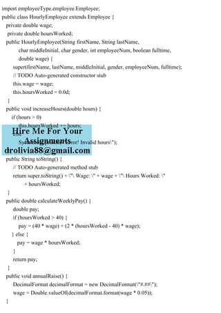package employeeType.employee;public class Employee { private .pdf