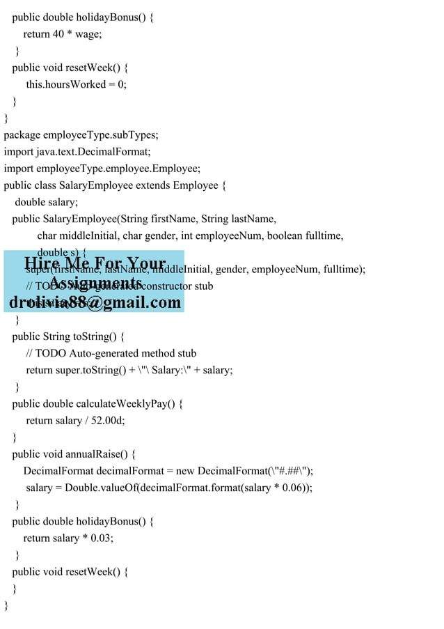 package employeeType.employee;public class Employee { private .pdf