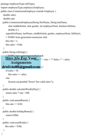 package employeeType.employee;public class Employee { private .pdf