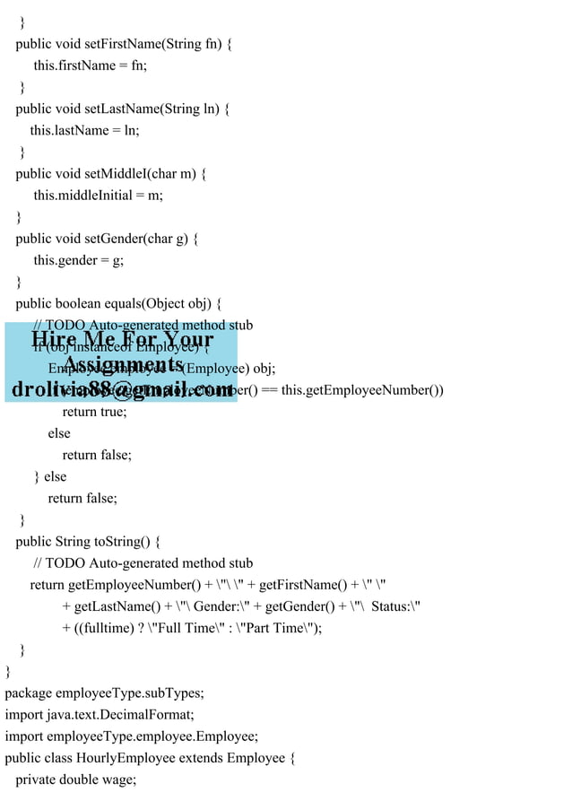package employeeType.employee;public class Employee { private .pdf