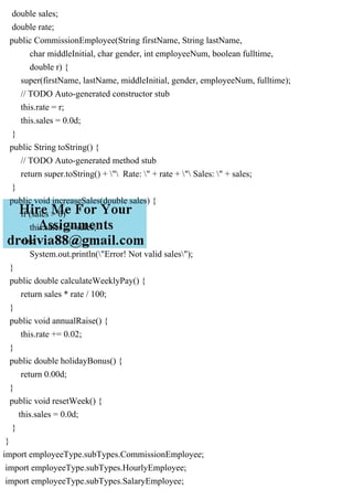 package employeeType.employee;public class Employee { private .pdf