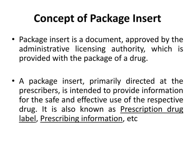 Package Insert | PPT