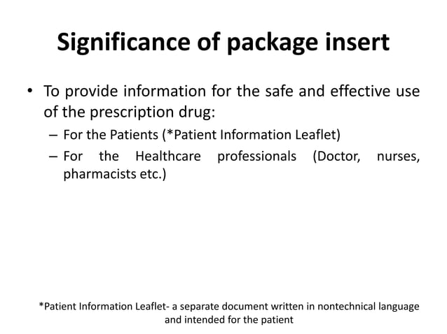 Package Insert | PPT