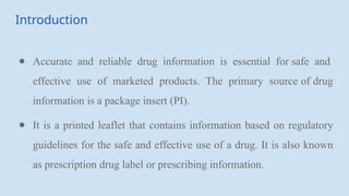 PATIENT Package Insert of given drug.pptx
