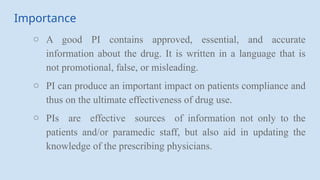 PATIENT Package Insert of given drug.pptx