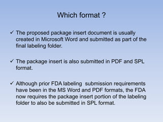 Prescribing information & Package insert (Please Comment before ...