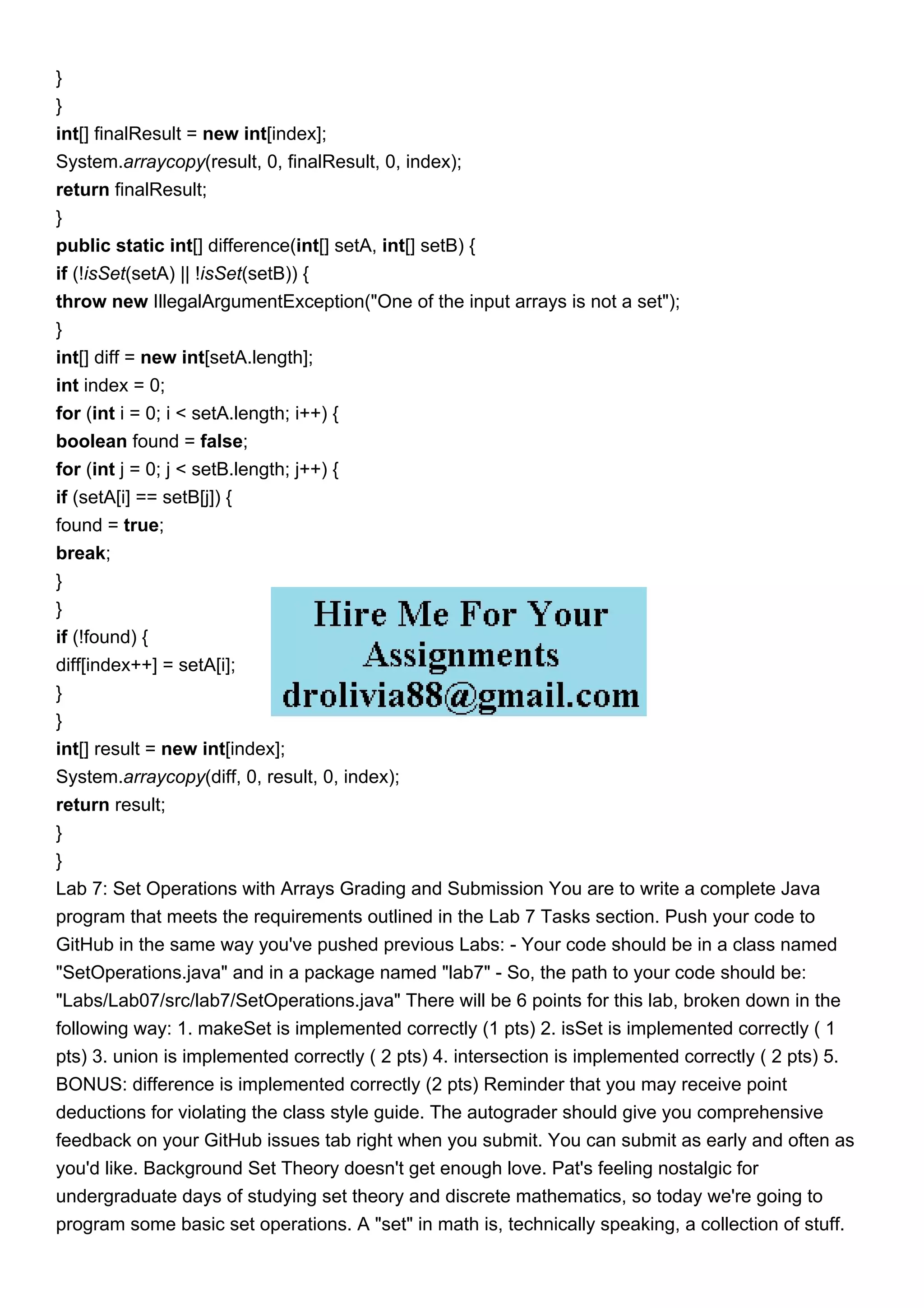 Package Lab7 Public Class Setoperations Public Staticpdf