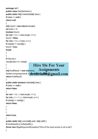 package lab7 public class SetOperations public static.pdf