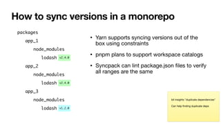 "Package management in monorepos", Zoltan Kochan | PPT