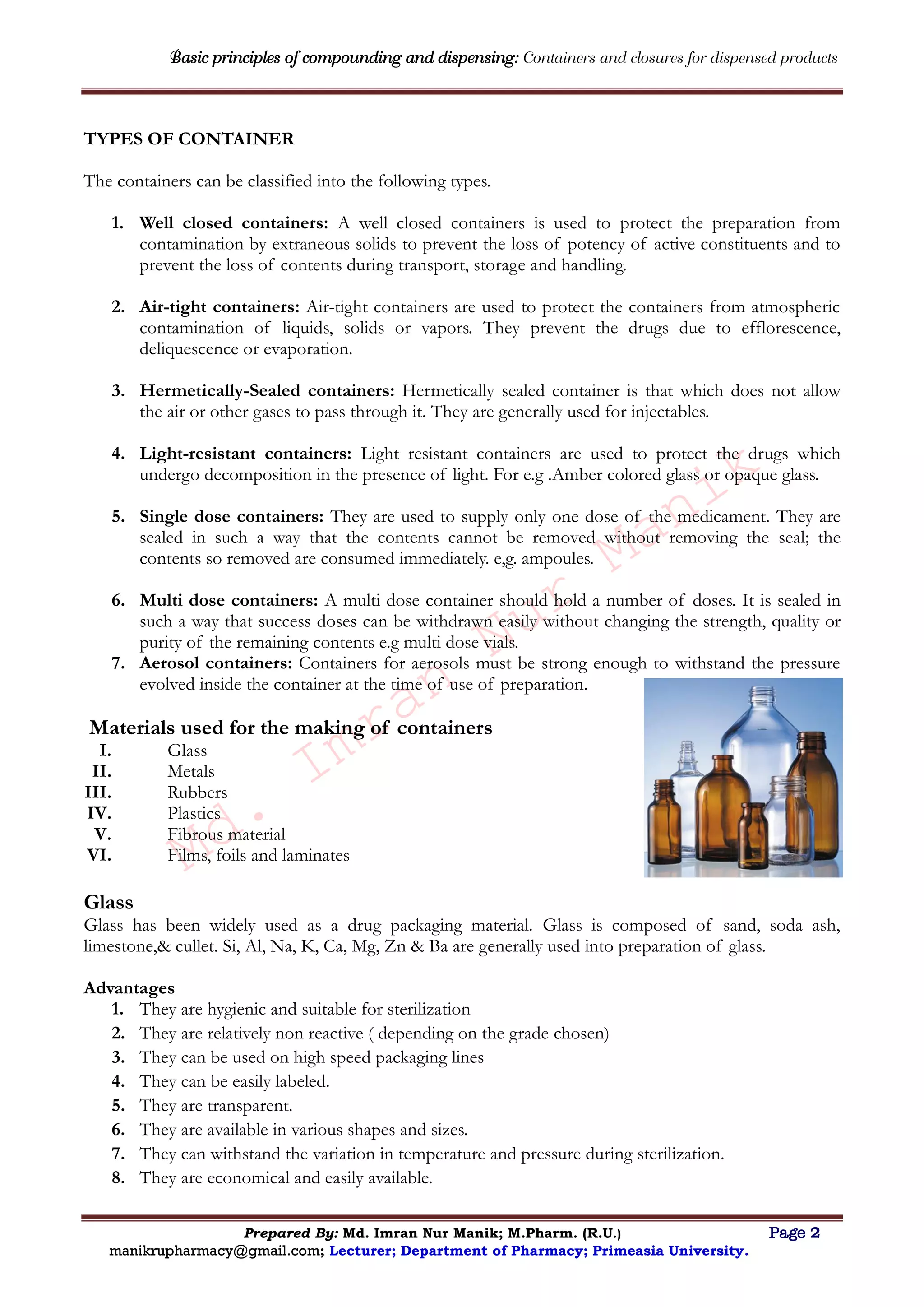 Basic principles of compounding and dispensing:prescription, labeling ...