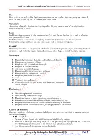 Basic principles of compounding and dispensing:prescription, labeling ...