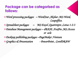 Packages Computer Application in Business | PPTX