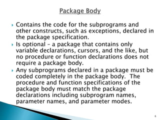 Packages in PL/SQL | PPTX