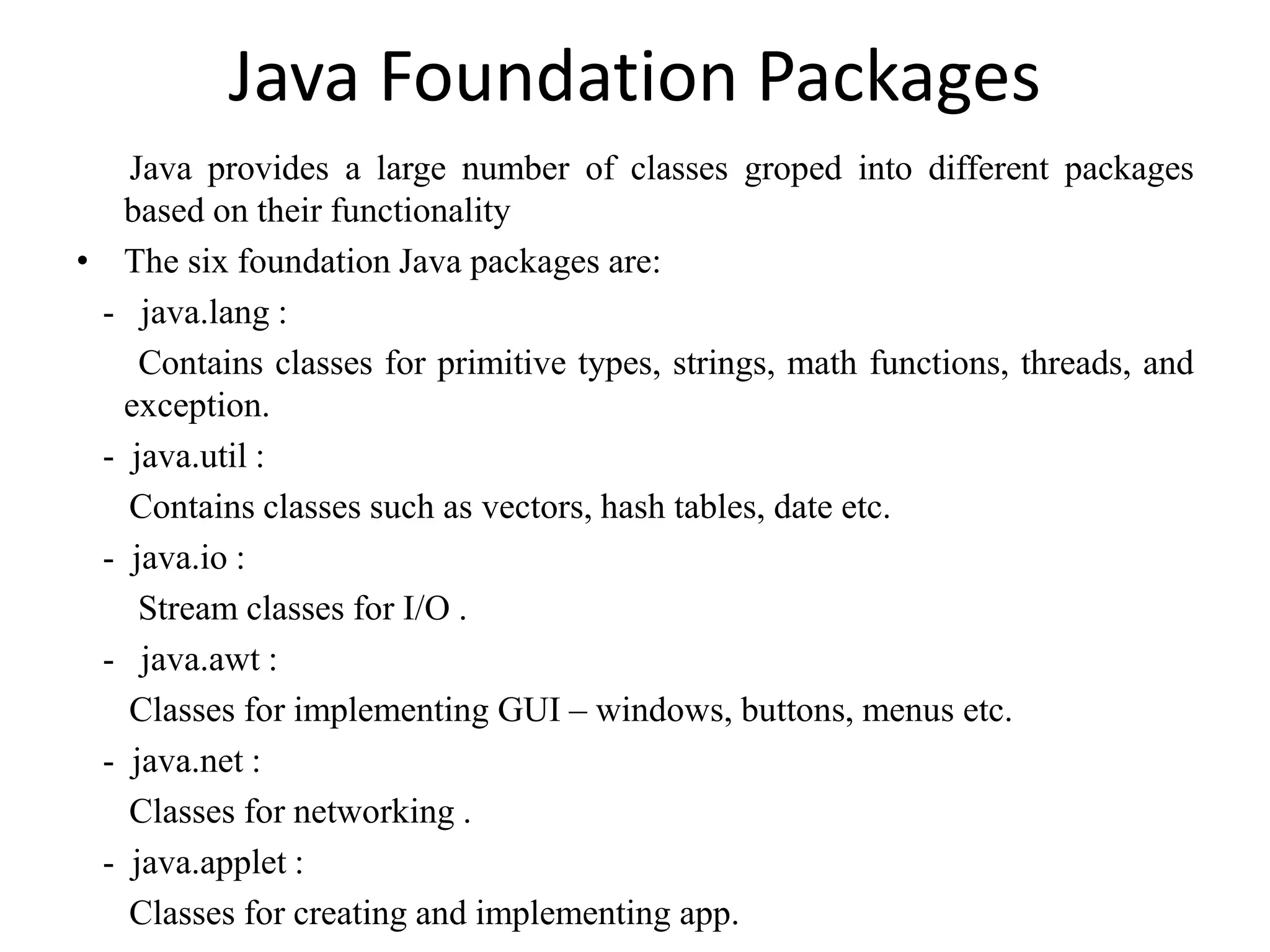 packages unit 5 .ppt | Programming Languages | Computing