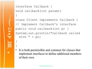 Packages and interfaces | PPT