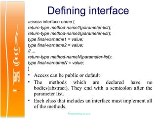 Packages and interfaces | PPT