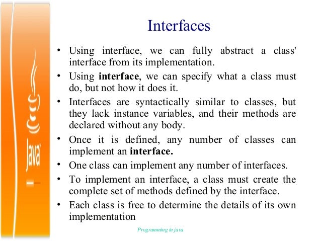 Packages and interfaces