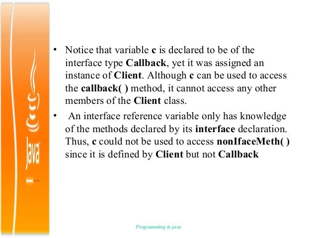 Packages and interfaces