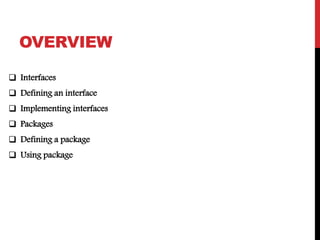 Packages and interfaces | PPT