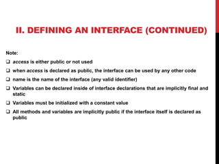 Packages and interfaces | PPT