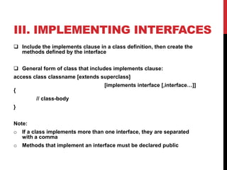 Packages and interfaces | PPT