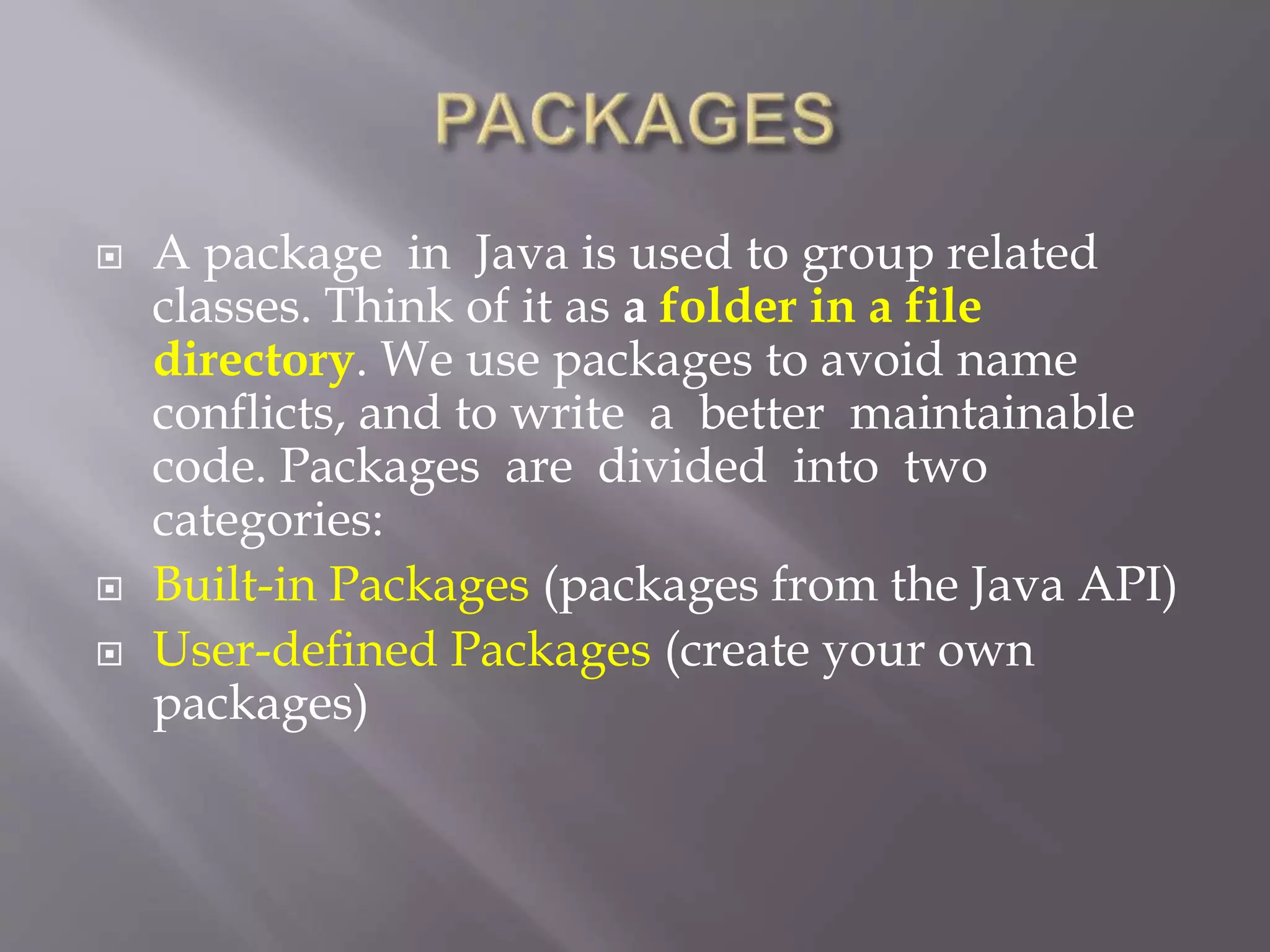 Packages and interfaces | PPTX
