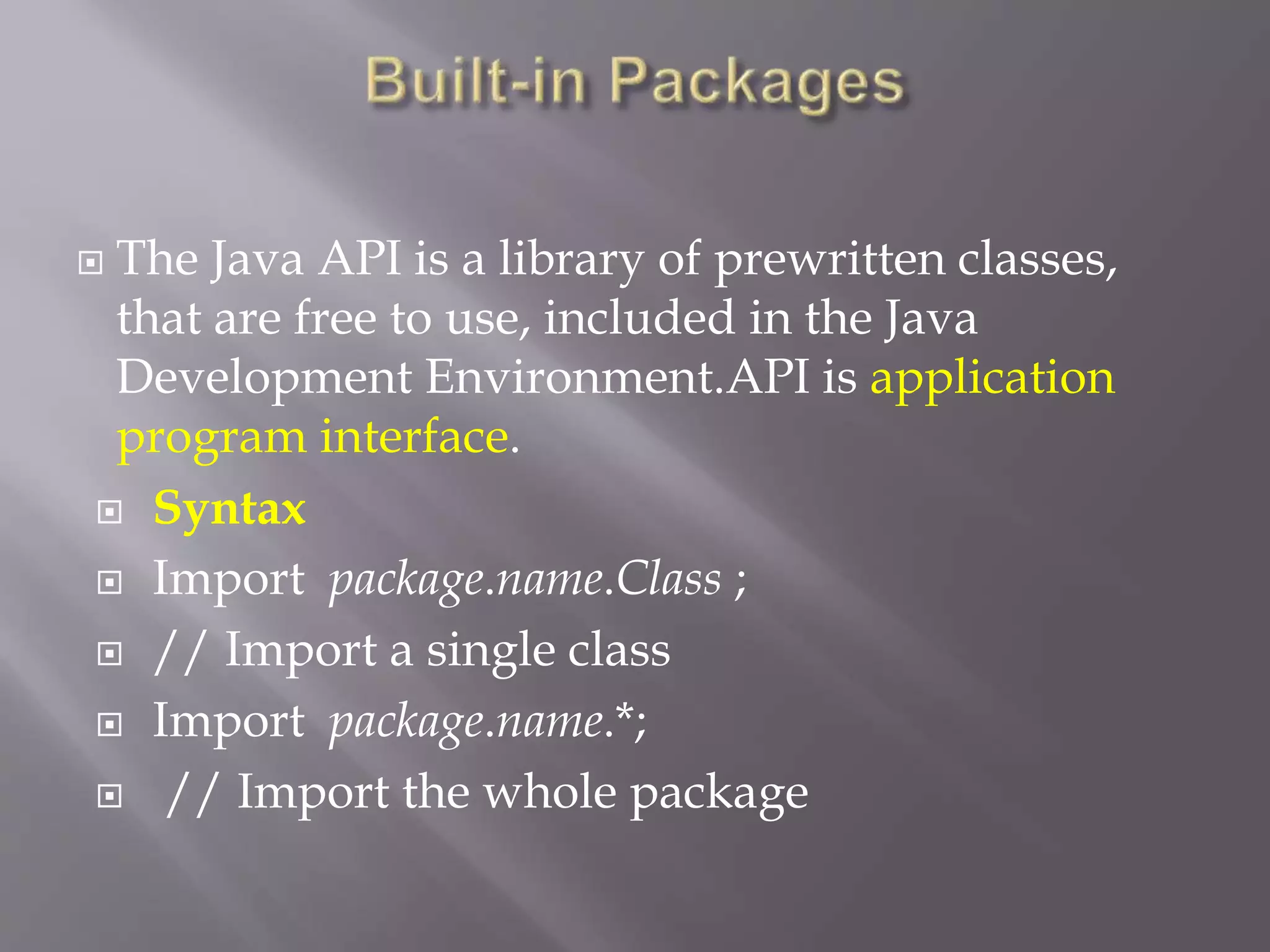 Packages and interfaces | PPTX