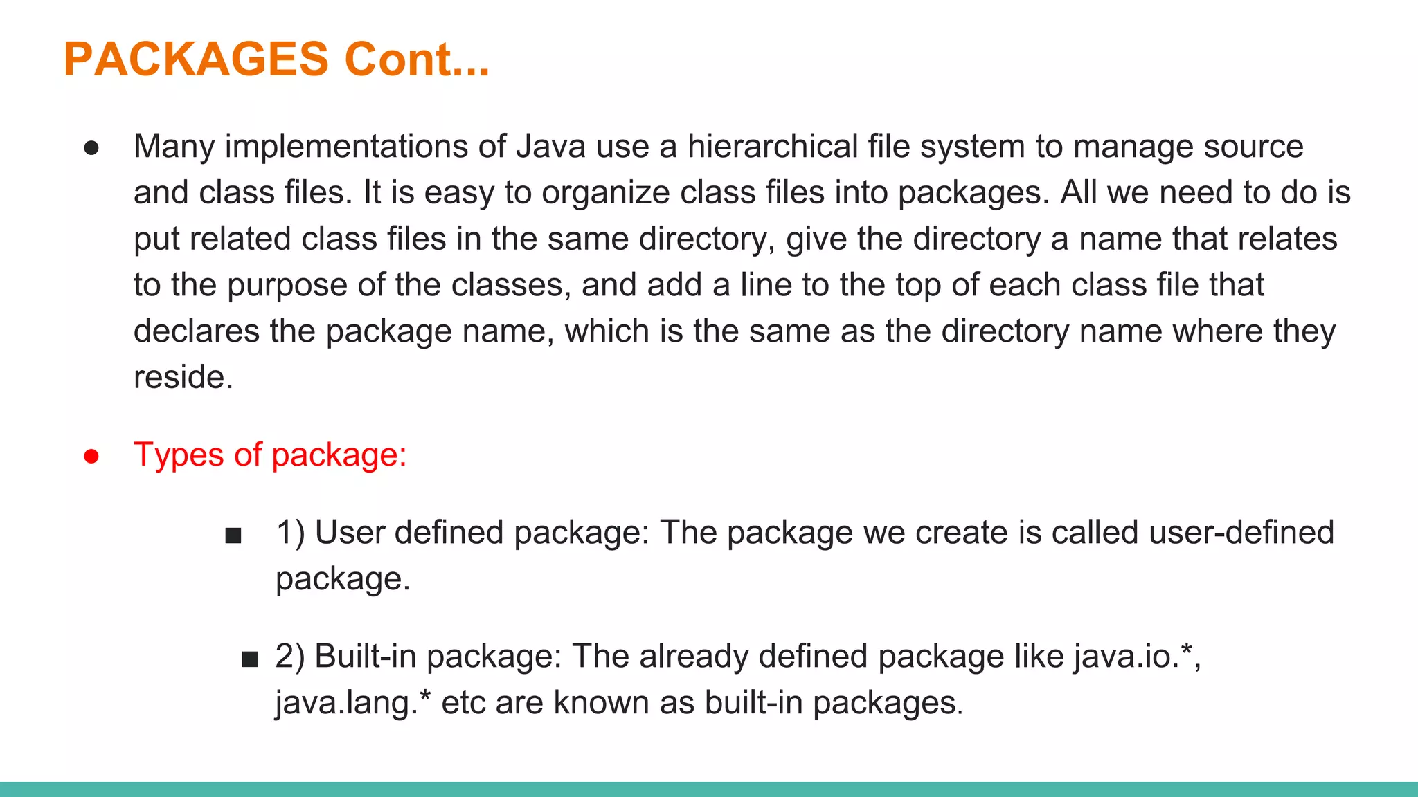 Packages in java | PPTX