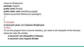 Packages in java | PPTX